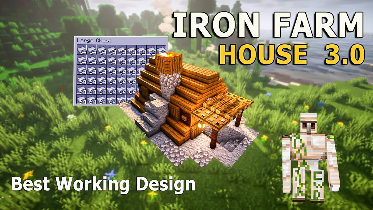 How To Build EASY Iron Farm House 3.0 in Minecraft 1.20! | Aesthetic ...