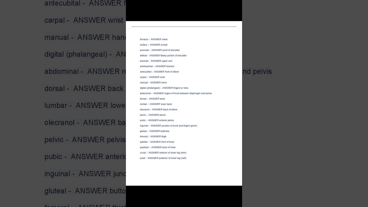Chapter 1 4 Anatomy and Physiology USMLE exam with correct answers