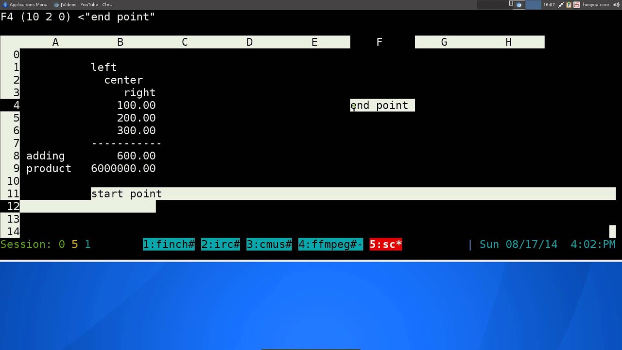 sc - Spreadsheet Editor - Linux TUI