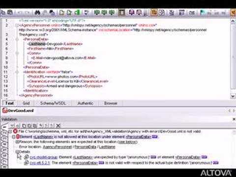 XML Validation with XMLSpy's XML Validator