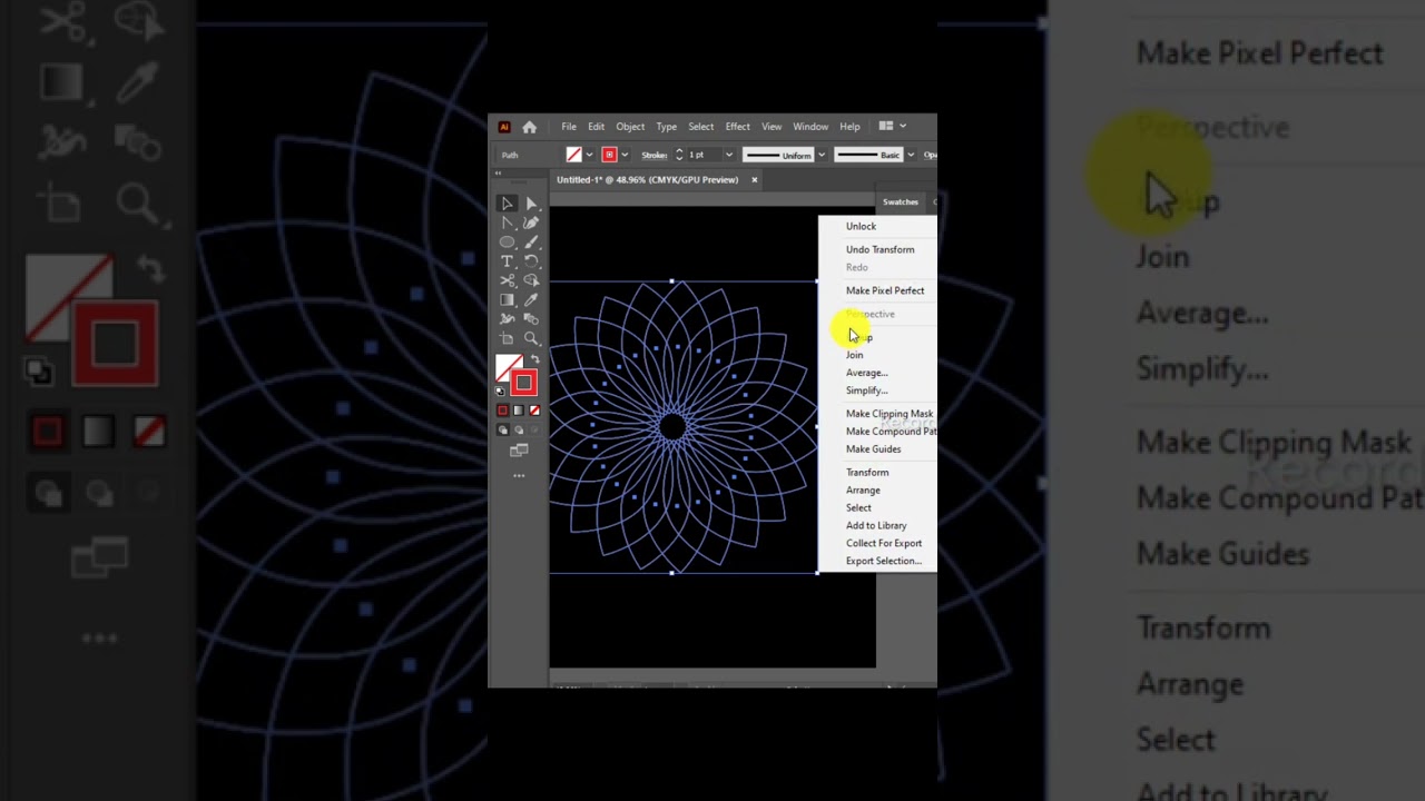 Blend Flower Design In Illustrator #illustrator #shorts #flowers