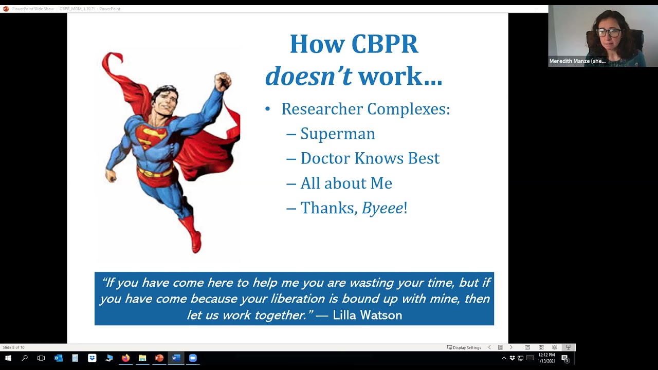 Community Based Participatory Research 101