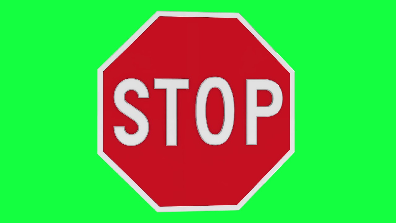 Stop Sign Green Screen Logo Loop Chroma Animation