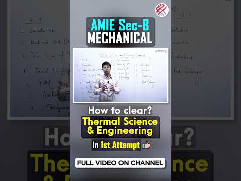 How to clear? Thermal Science & Engineering | AMIE Sec-B | Check Pinned Comment |#modulationinsitute