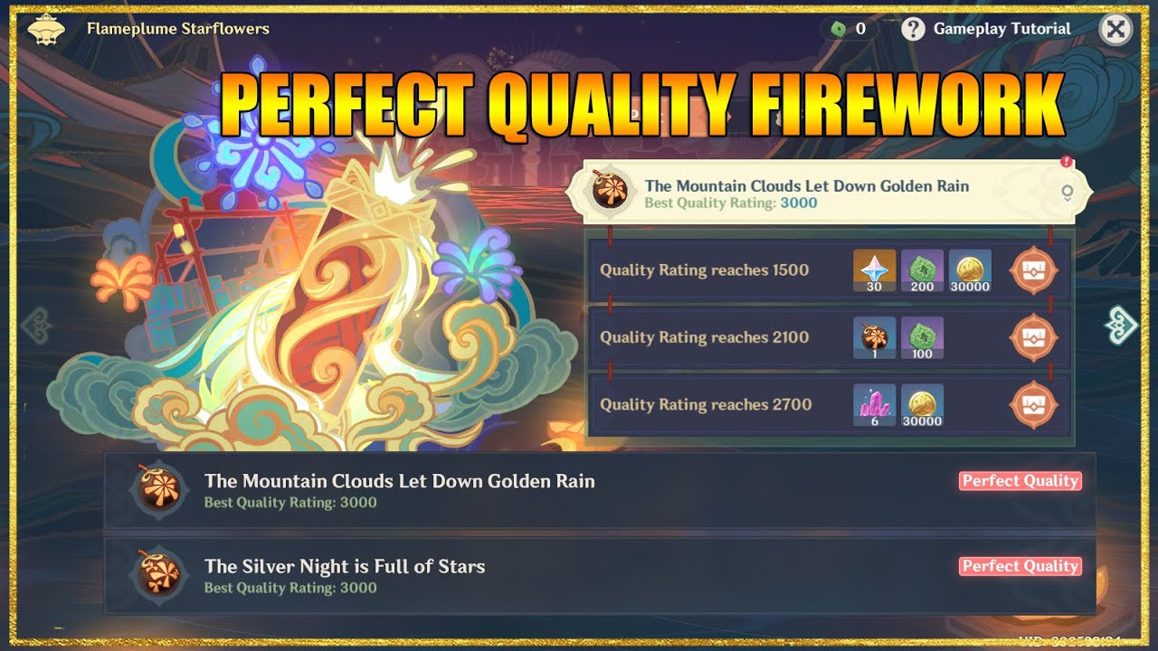 Flameplume Starflowers 3000 Perfect Quality Firework | Genshin Impact