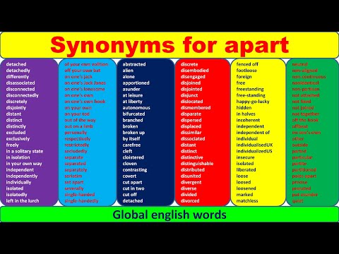 30 synonyms for apart| antonyms synonyms for competitive exams|synonyms antonyms for ielts| english