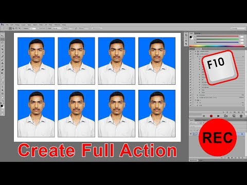 One click Passport Size Photo in Photoshop | Create Action Passport size photo step by step process