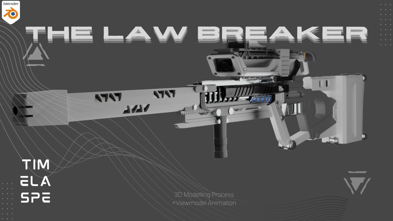 Sci-Fi Weapon The Law Breaker Hybrid Sniper Rifle - 3D Model | Blender