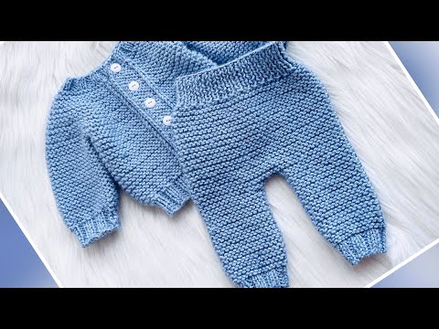 Little Laurel Baby Pants, Trousers, Leggings to Match Cardigan EASY GARTER STITCH Knitting Pattern