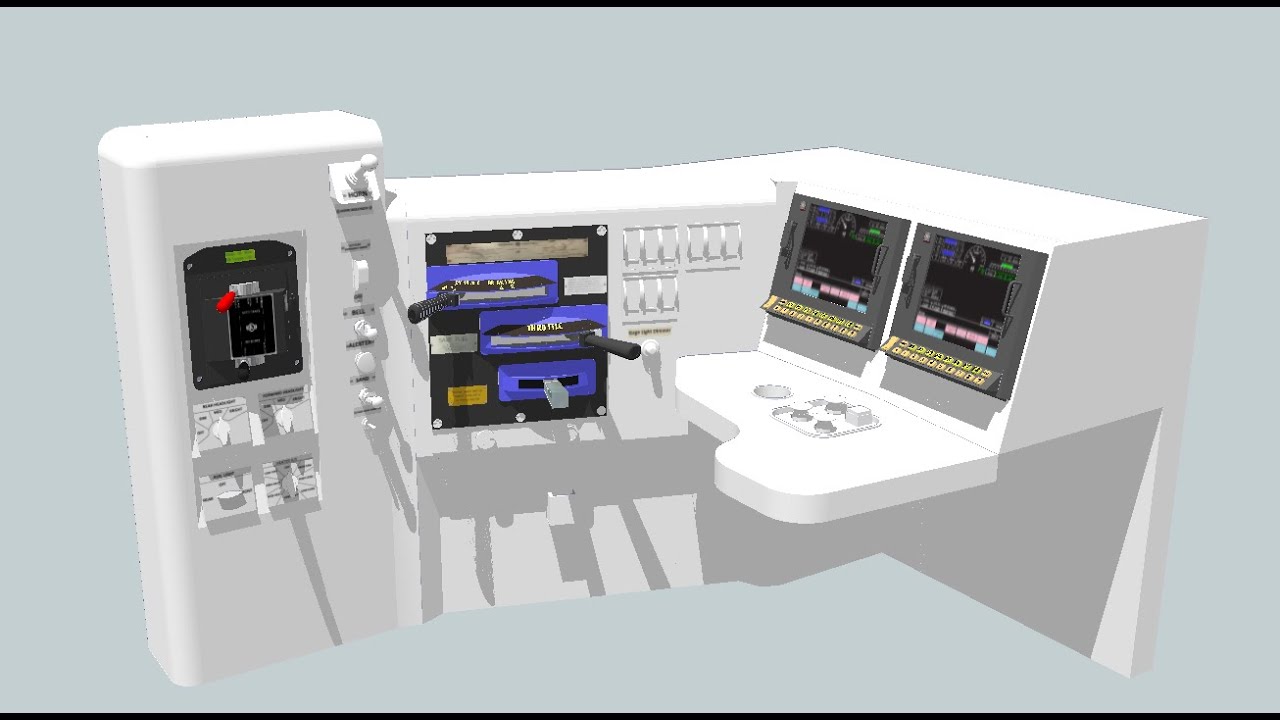 General Electric Evolution Series 44 AC (GE ES44AC) Locomotive Cab in 3D Model.