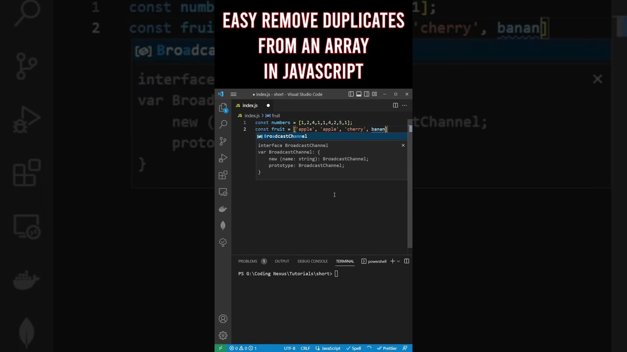 Easy remove duplicates from an array in JavaScript - Tutorial for beginners 2022
