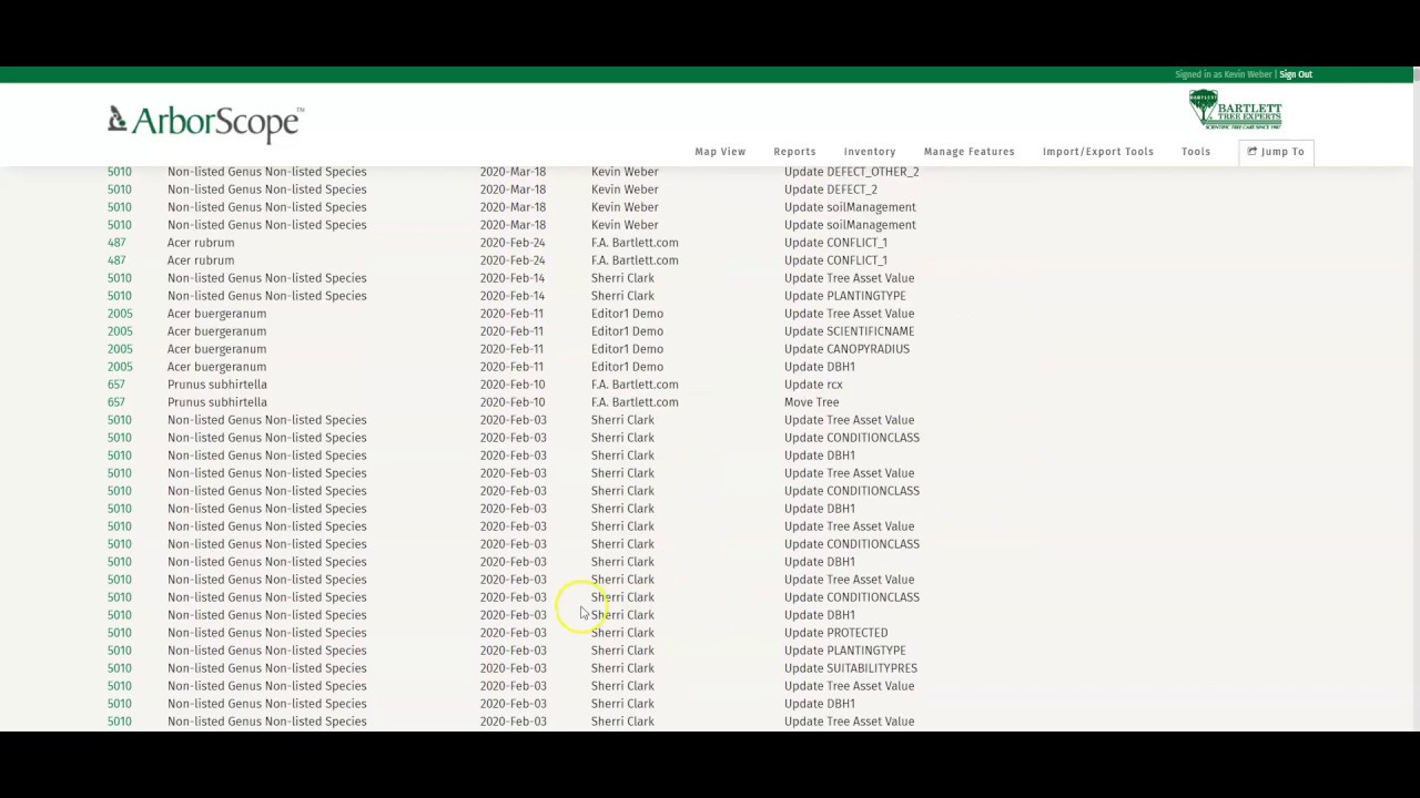 Tree Data Modification Report - ArborScope™