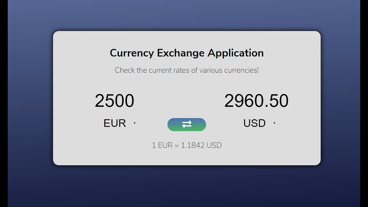 Currency Exchange App In JavaScript With Source Code | Source Code & Projects