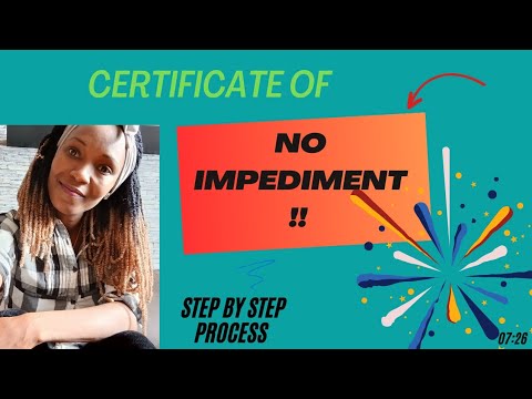Certificate of No Impediment