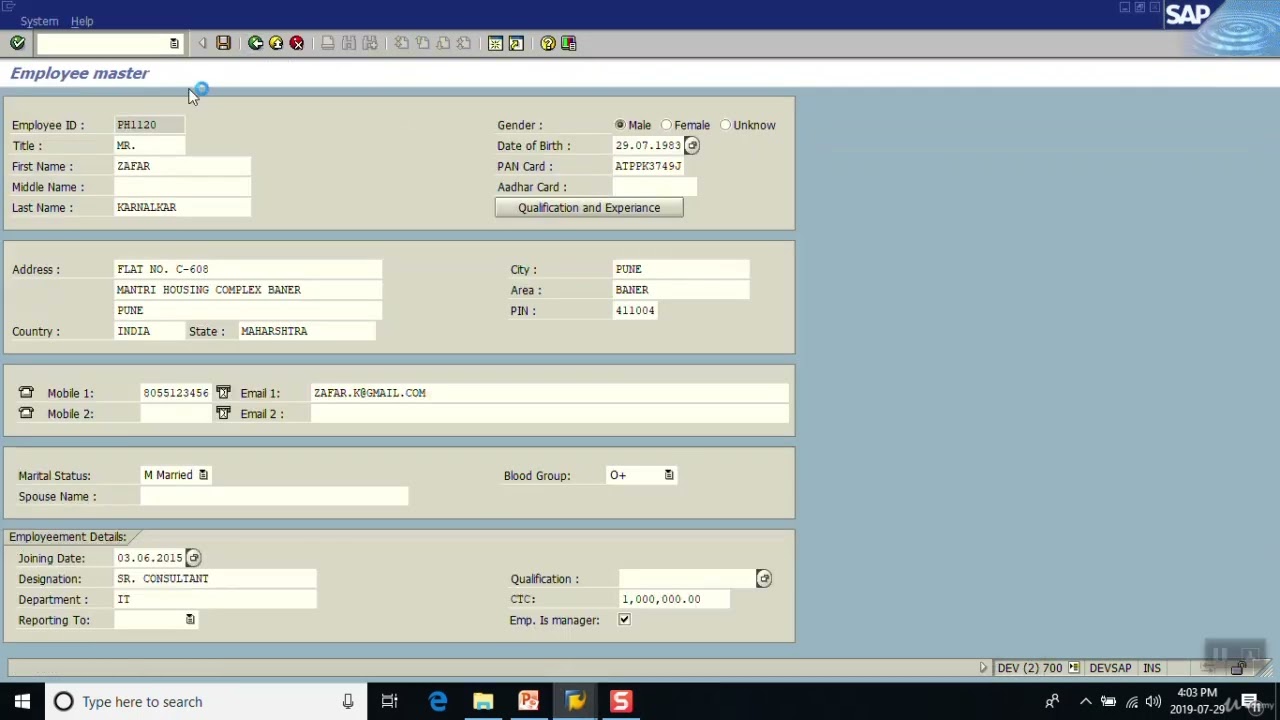 1. Table creation and screen design Module Pool Programming