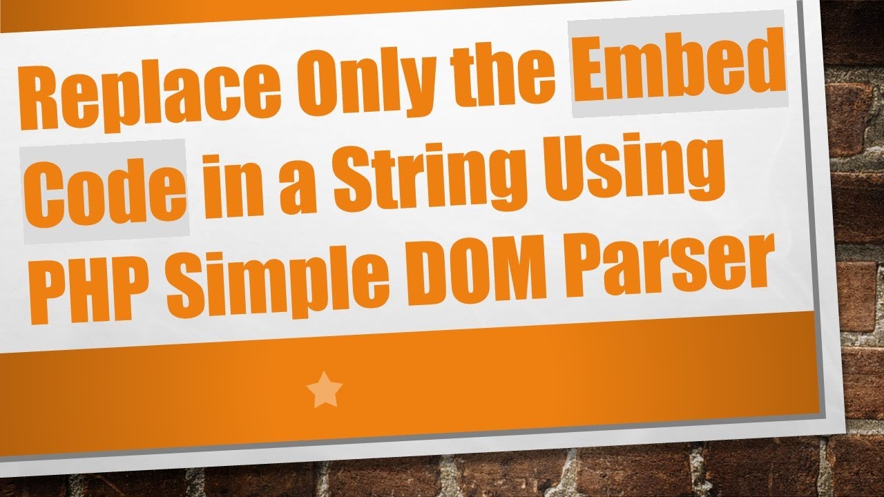 Replace Only the Embed Code in a String Using PHP Simple DOM Parser