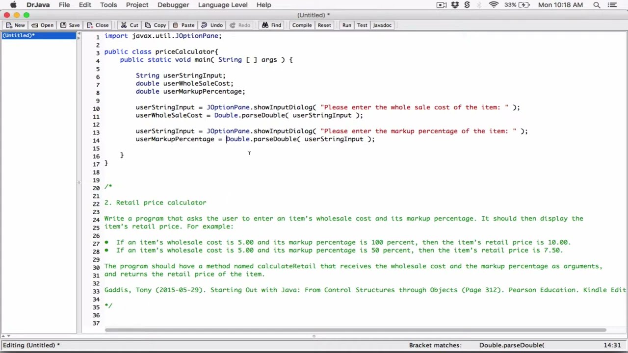 5.2. Retail price calculator - Java