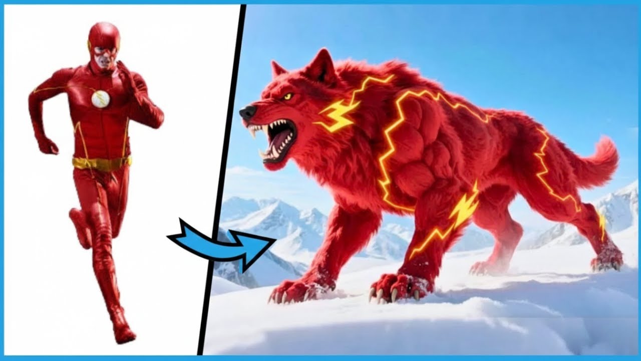 Marvel & DC Superheroes Transform into GIANT WOLVES 🐺 | AI Transformation #marvel #dc