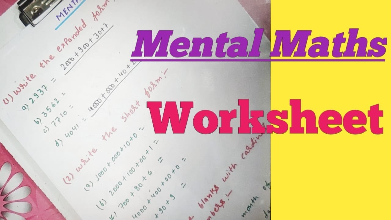 Class 2 Maths worksheet || Mental Math Worksheet for Class 2 || Maths questions