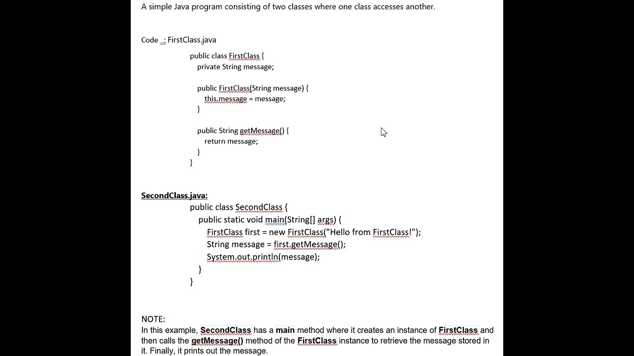 Java Practical 15 - two classes