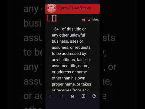 18 USC 1343 Ficticious name and address from cornell law school
