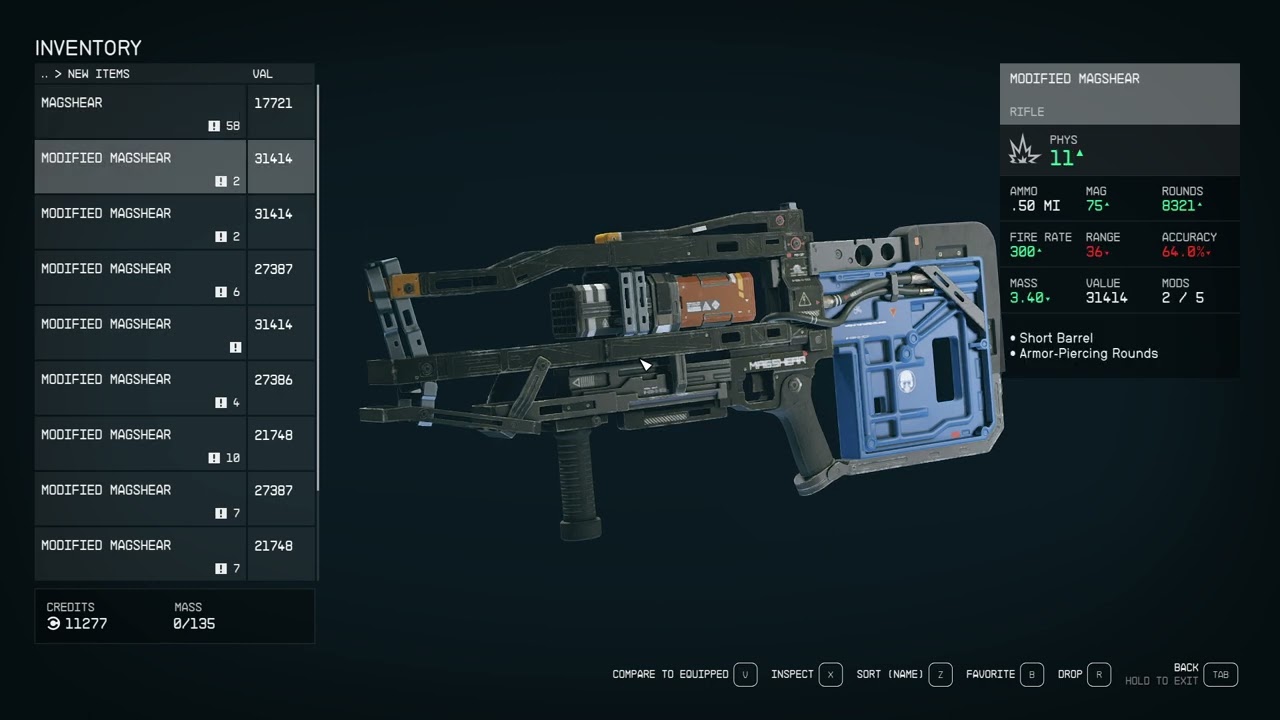 Starfield Mag Shear Weapon Console Command Code