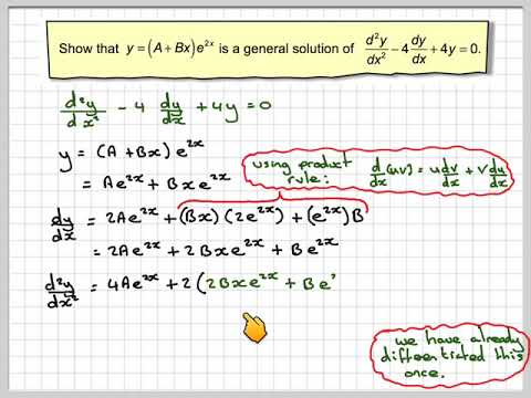 Showing general solution when auxiliary equation with repeated roots