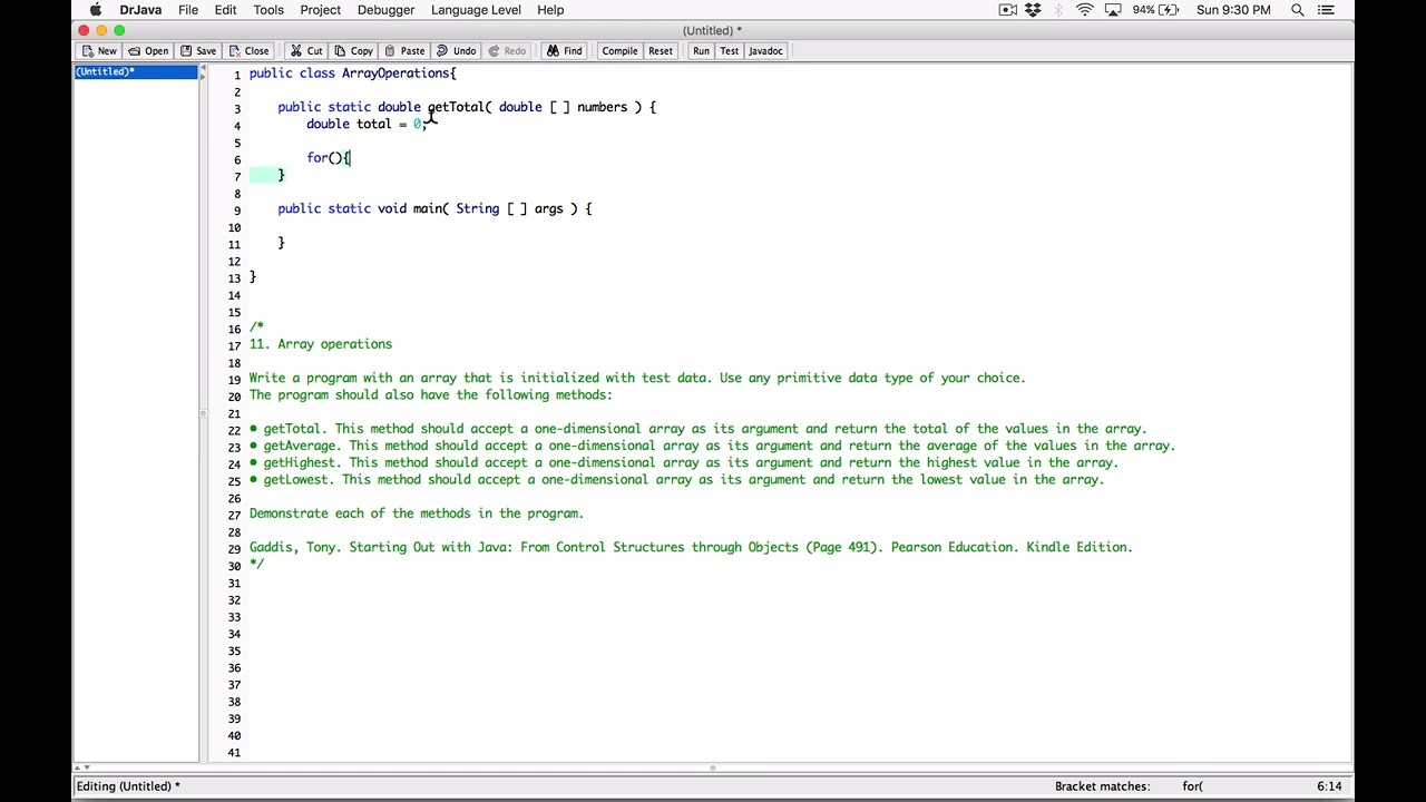 7.11. (Part 1) Array Operations - Java