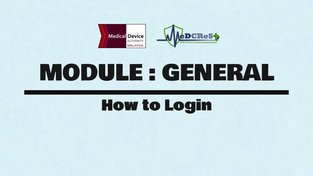 [ MeDCReSt ] General Module - 1) How to Login