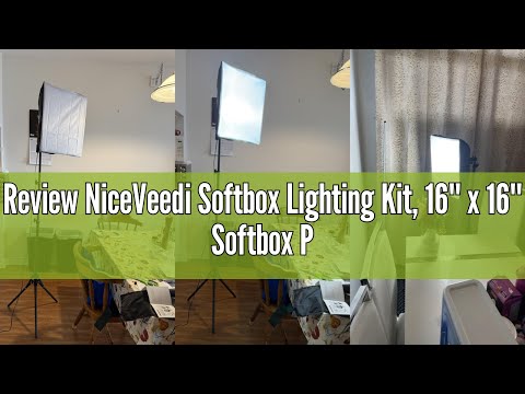 Review NiceVeedi Softbox Lighting Kit, 16'' x 16'' Softbox Photography Lighting Kit with 63” Tripod