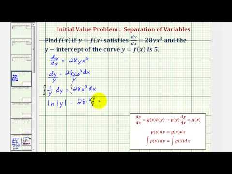 Ex 1: Initial Value Problem Using Separation of Variables Involving Natural Logarithm | Math ...