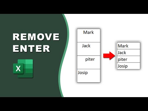 How to remove enter spaces before text in Excel