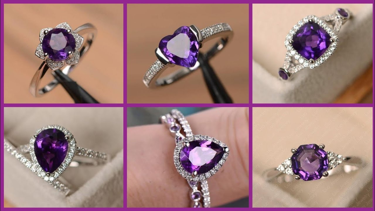 Most stylish and stunning amethyst purple stone rings collection