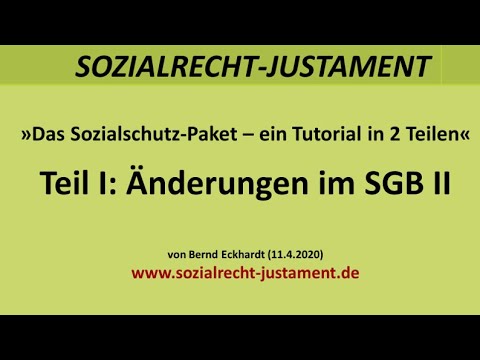 Sozialschutz Paket Teil 1 SGB II