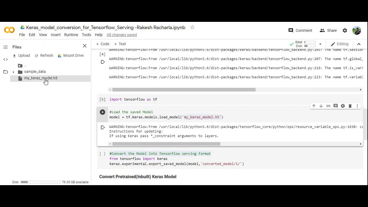 Keras Model Conversion for TFserving | Keras Model  for TF Serving (Tensorflow Serving)