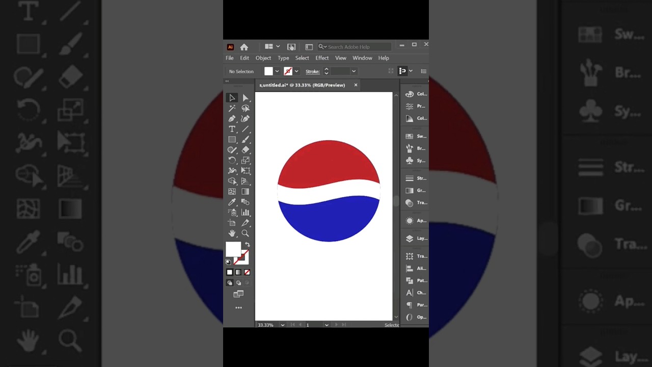 Pepsi logo in adobe illustrator #tutorial #design #graphics