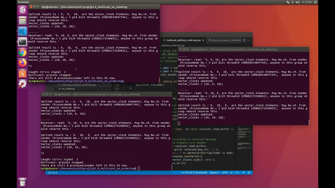 Distributed System: Multicast socket programing and Multicast Ordering Implementation Part 2