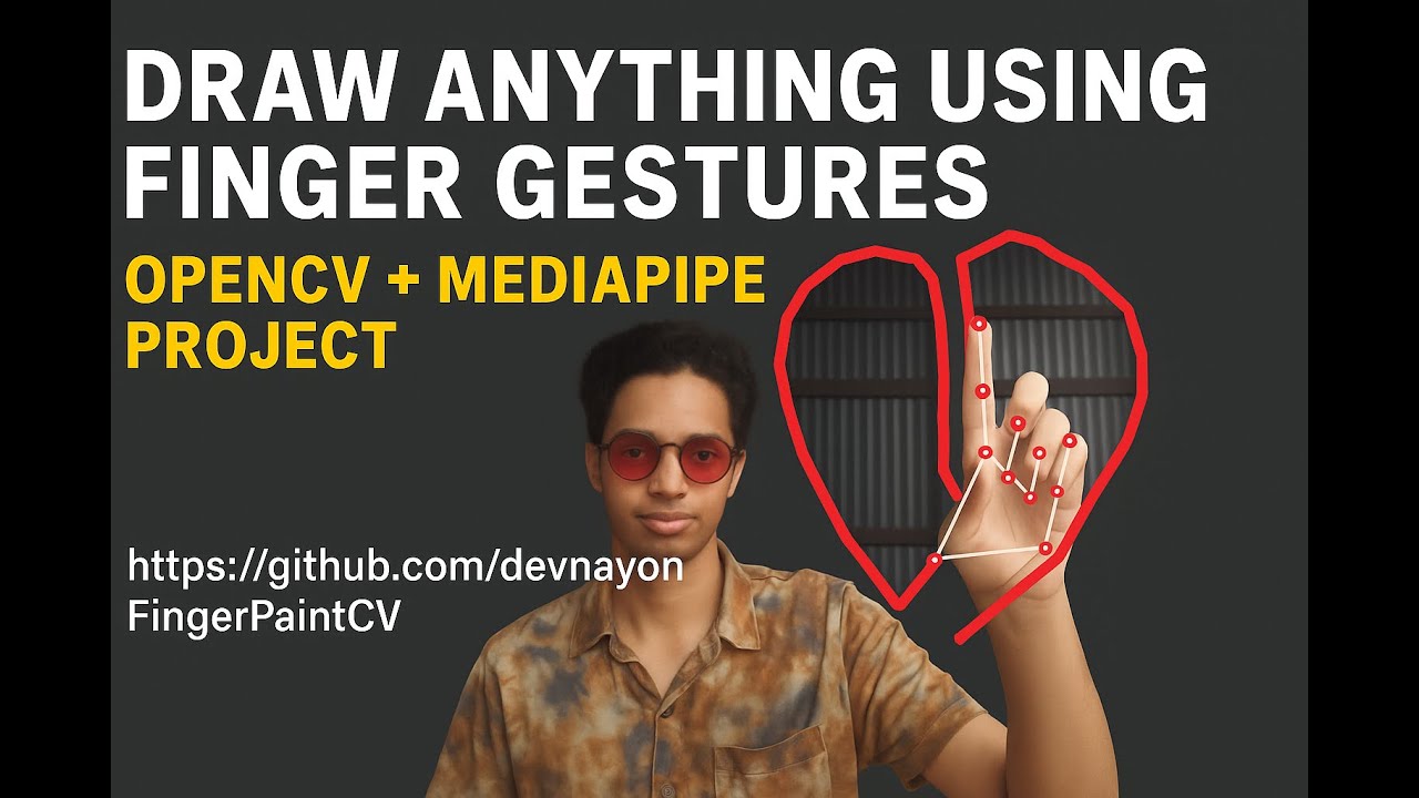 Draw Anything Using Finger Gestures | OpenCV + MediaPipe Project | Python Hand Tracking App