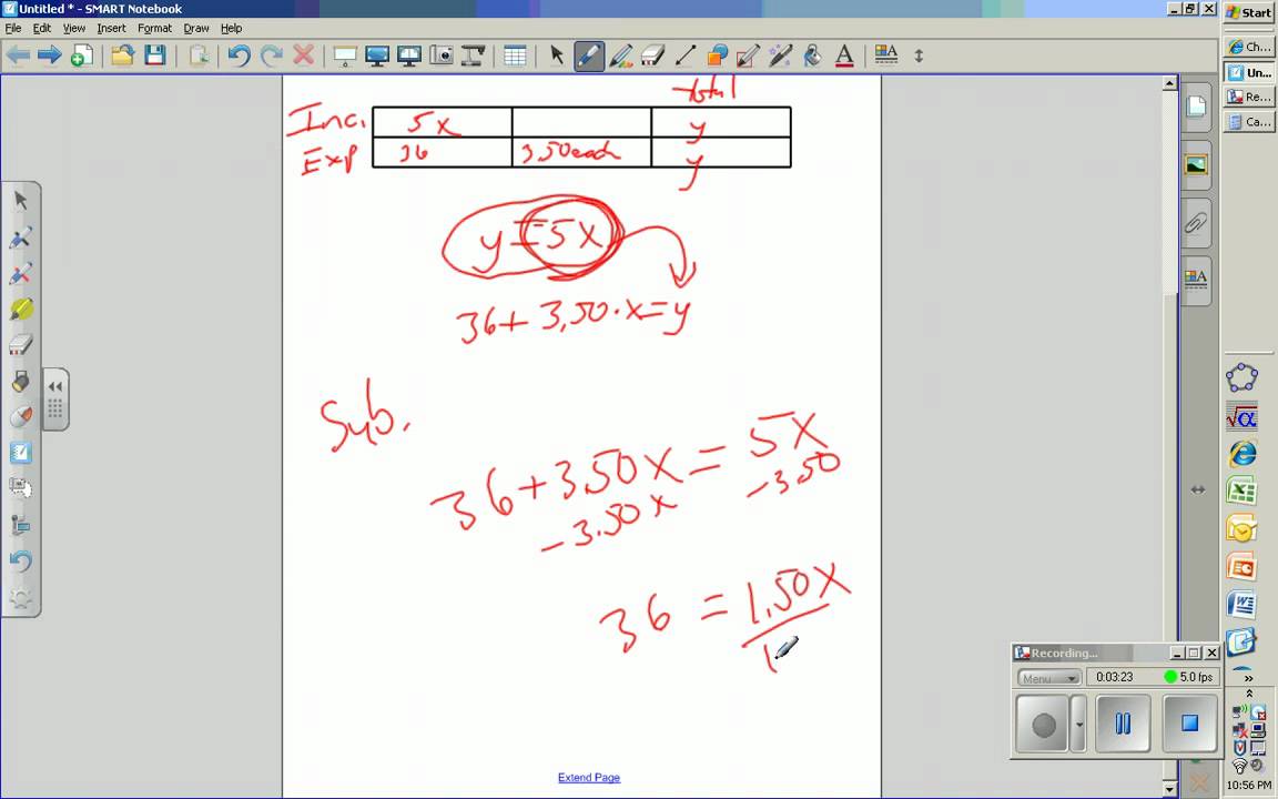 Example of using Substitution in a word problem