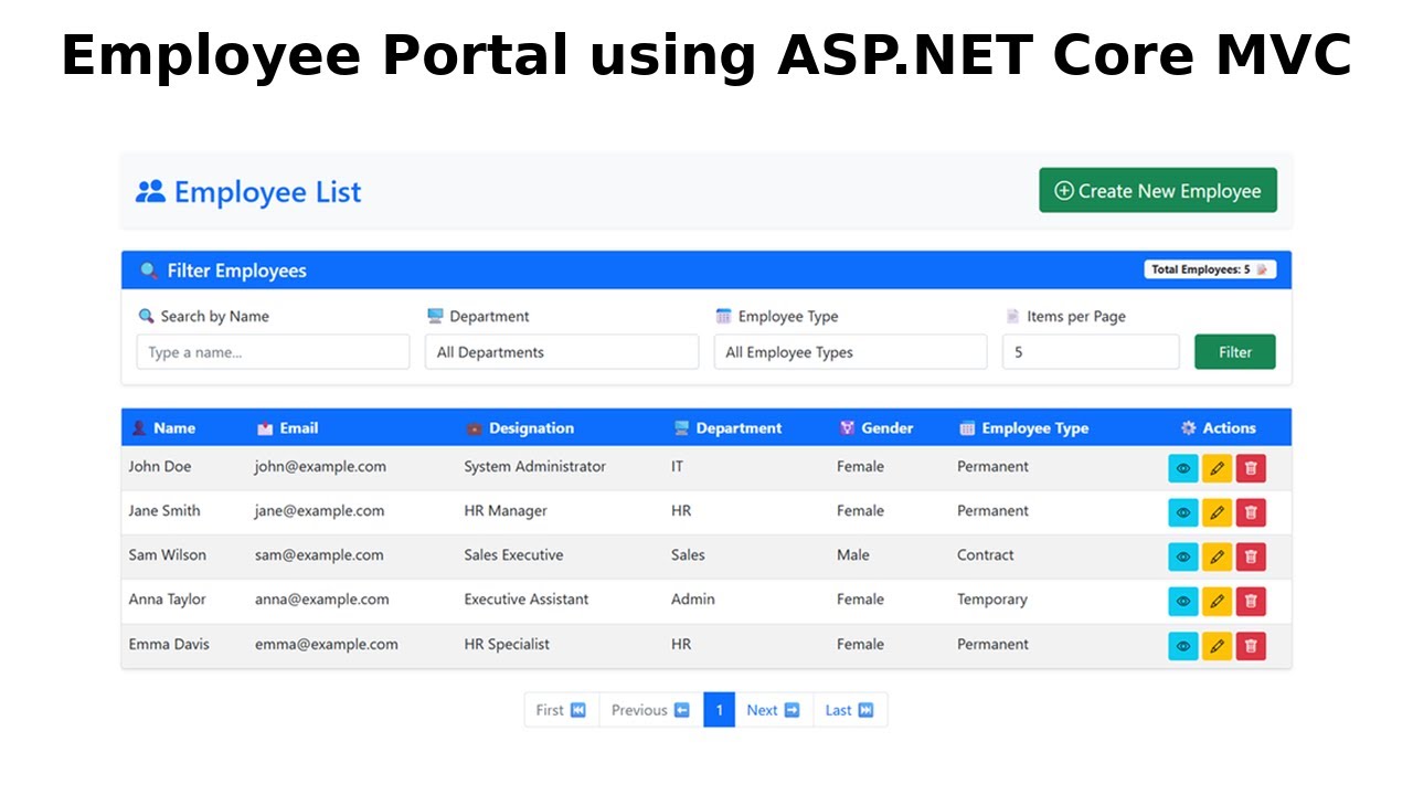 Employee Portal Development using ASP.NET Core MVC | Step-by-Step CRUD & Best Practices