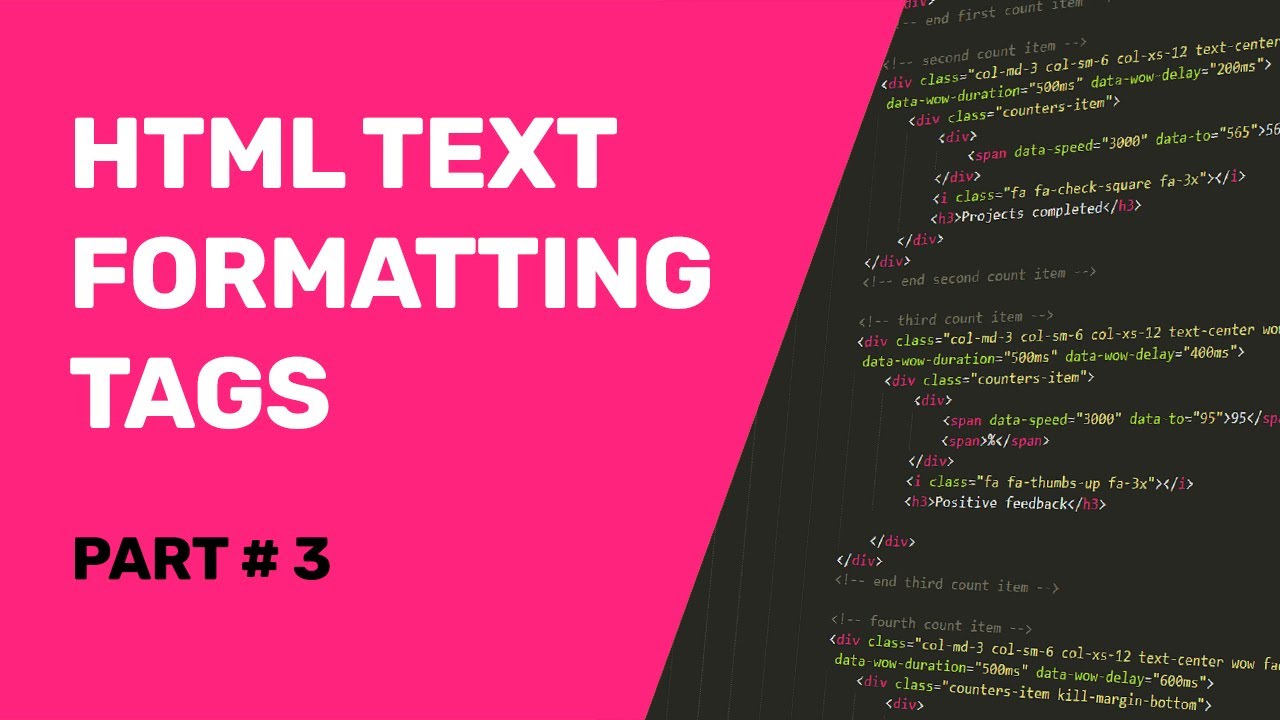 HTML Text  Formatting  Tags Tutorials | HTML Tutorial For Beginners 2020 | Part 3