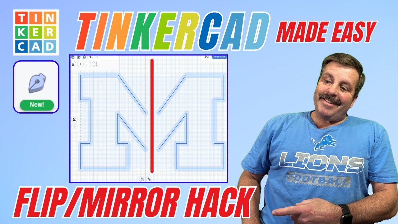 Tinkercad Sketch Tool Flip or Mirror Hack! Massive Timesaver 💯🔥
