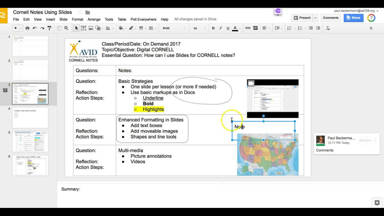 AVID: CORNELL Notes Using Slides