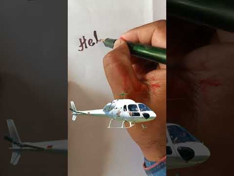 Helicopter।Helicopter। Airmail pen writing in english। #short #shorts @vinodkumarmanemaneguruji