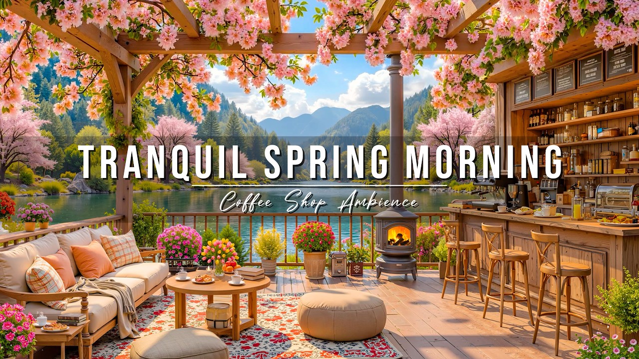 Tranquil Morning Jazz in the Lake 🌸 Spring Coffee Shop Ambience & Smooth Jazz Music for Good Moods