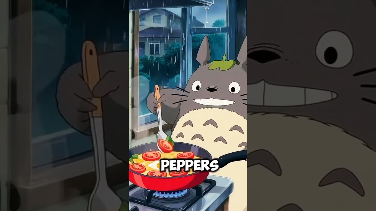 Totoro’s Forest to Feast 🌧️🍄✨ | Rainy Day Comfort Meal | part16 #relaxing #totoro #short # #nature