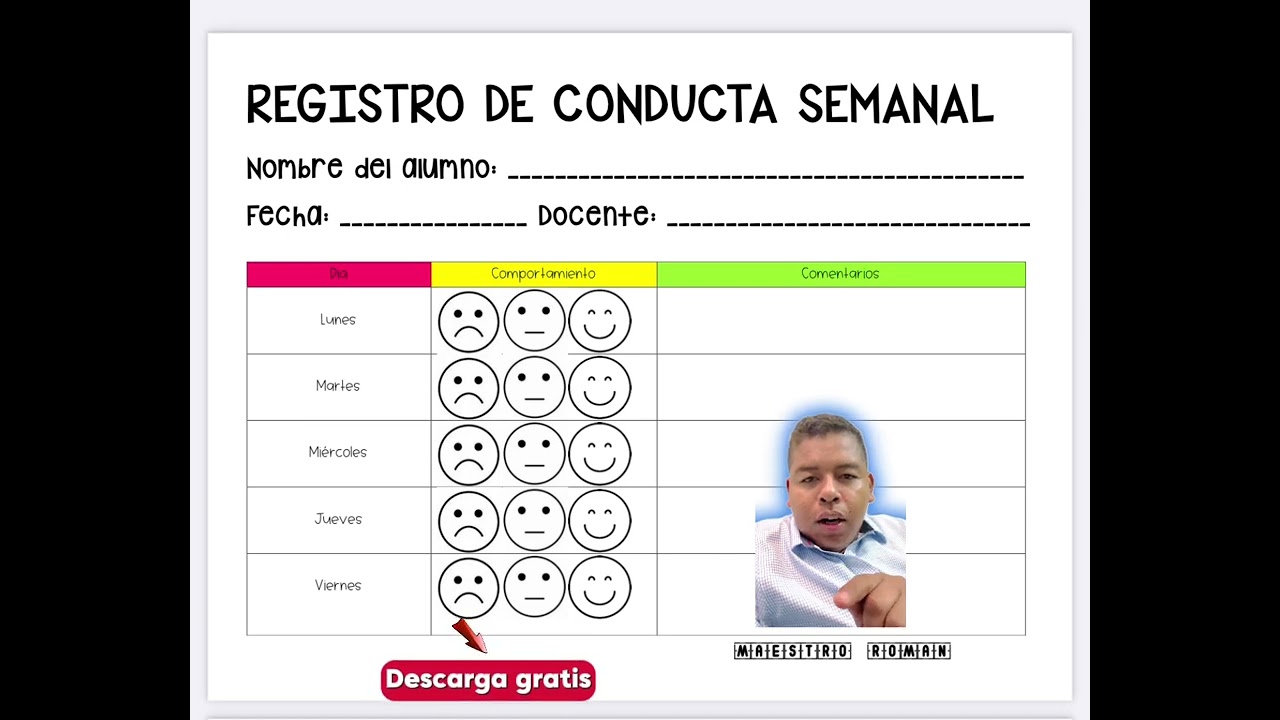 Descarga gratis el formato de Registro de Conducta