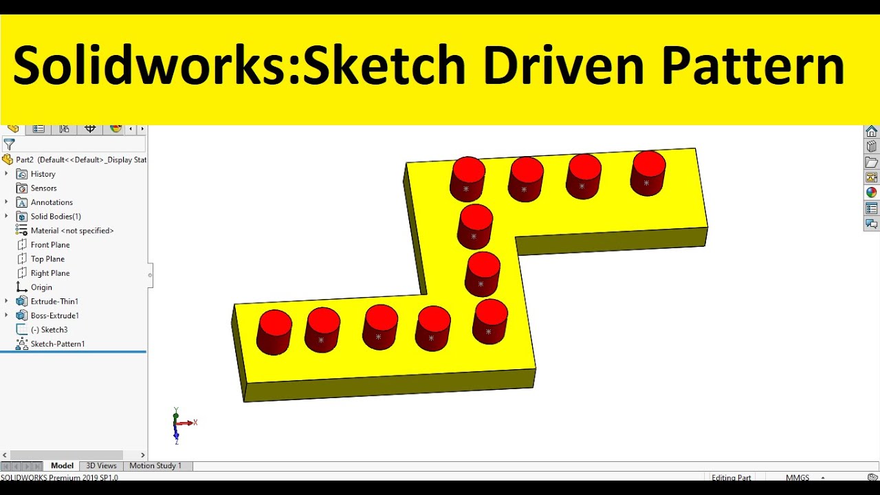 Solidworks tips and tutorials 06 | How t make sketch driven pattern