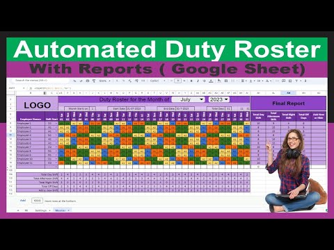 #287-How to Create Automated Monthly Duty Roster in Google Sheet | Automated Shift Schedule