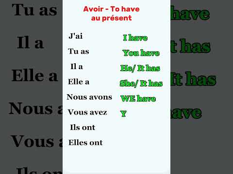 Verbe Avoir au présent en Anglais #anglaisfacile #english #frensh #aprender